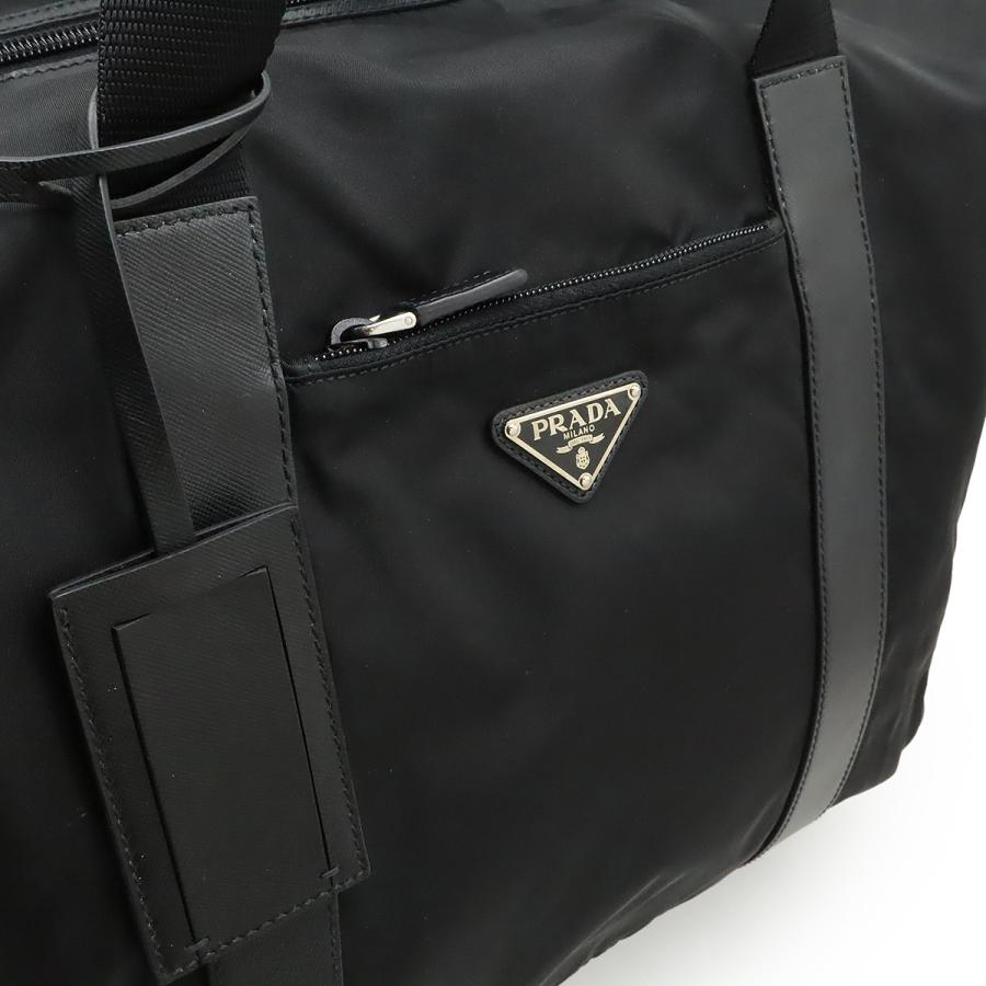 PRADA プラダ トライアングルロゴ ボストンバッグ トラベルバッグ 旅行カバン ラージトート ナイロン レザー NERO 黒 ブラック V49Z PRADA（プラダ） トライアングルロゴ ボストンバッグ トラベルバッグ