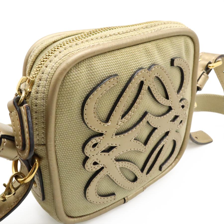 LOEWE ロエベ アナグラム ロゴ ショルダーバッグ ポシェット ミニバッグ 斜め掛け キャンバス メタリックレザー ベージュ シャンパンゴールド : Blumin - 通販 - Yahoo ...