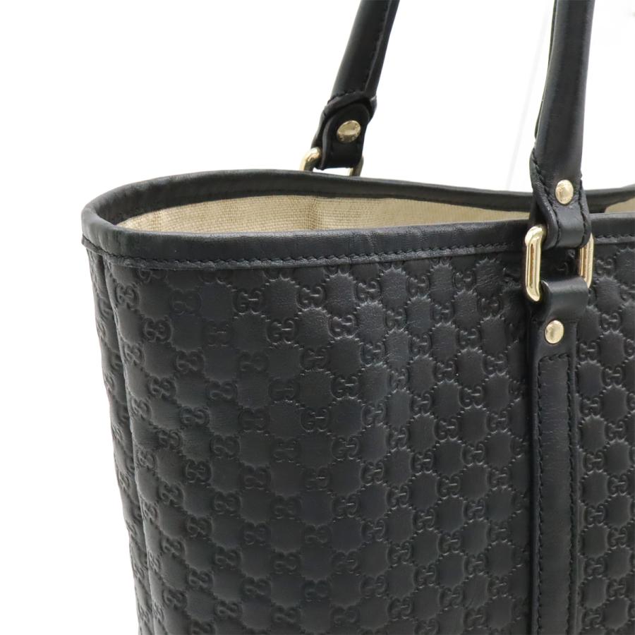 GUCCI グッチ マイクログッチシマ トートバッグ ショルダーバッグ セミショルダー 肩掛け レザー ブラック 黒 アウトレット品 ゴールド金具 449647 GUCCI（グッチ） マイクログッチシマ トートバッグ ショルダーバッグ