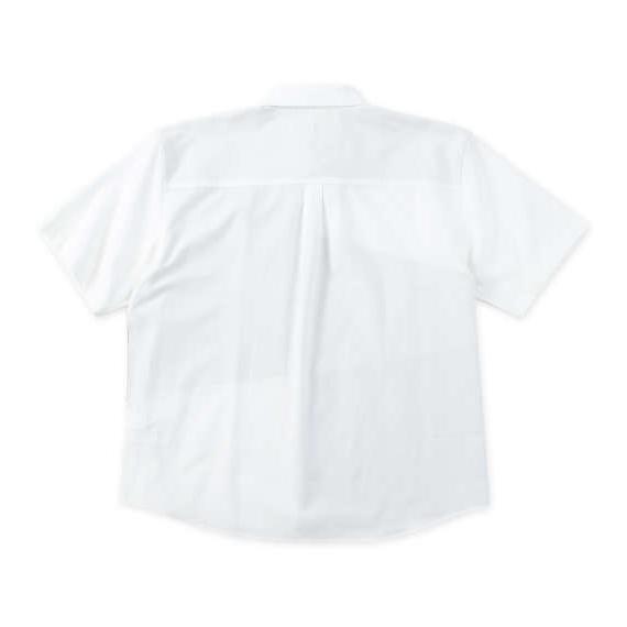 大きいサイズ メンズ H by FIGER CVCオックス斜め切替 半袖 シャツ ホワイト 1267-5201-1 3L 4L 5L 6L ...