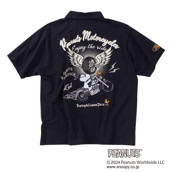 大きいサイズ メンズ FLAGSTAFF × PEANUTS スヌーピーコラボ 半袖 ポロシャツ ブラック 1278-4507-1 3L 4L 5L 6L 8L : 大きいサイズの店ビッ ...