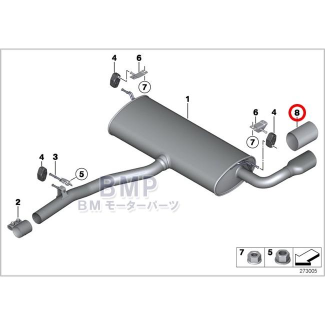 BMW 純正 F25 X3 20i 20d用 テールパイプ トリム クローム マフラーカッター : BMモーターパーツ - 通販 ...