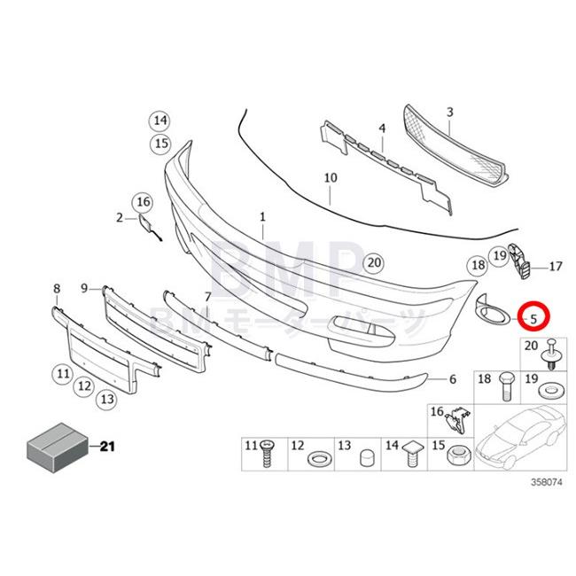 BMW 純正 E46 後期 Mスポ用 フォグランプ カバー 左右セット : BMモーターパーツ - 通販 - Yahoo!ショッピング