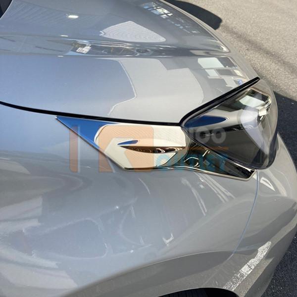 大放出セール トヨタ アクア MXP系 2021年7月〜 フロント ヘッドライトトリム アイライン ガーニッシュ ステンレス製 鏡面 メッキ ...