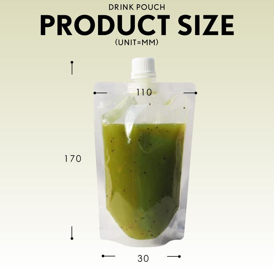 テイクアウト おしゃれ ドリンクパウチ・中キャップ有り 透明 300ml 100枚入り パウチ : BMTオンラインストア - 通販 - Yahoo!ショッピング