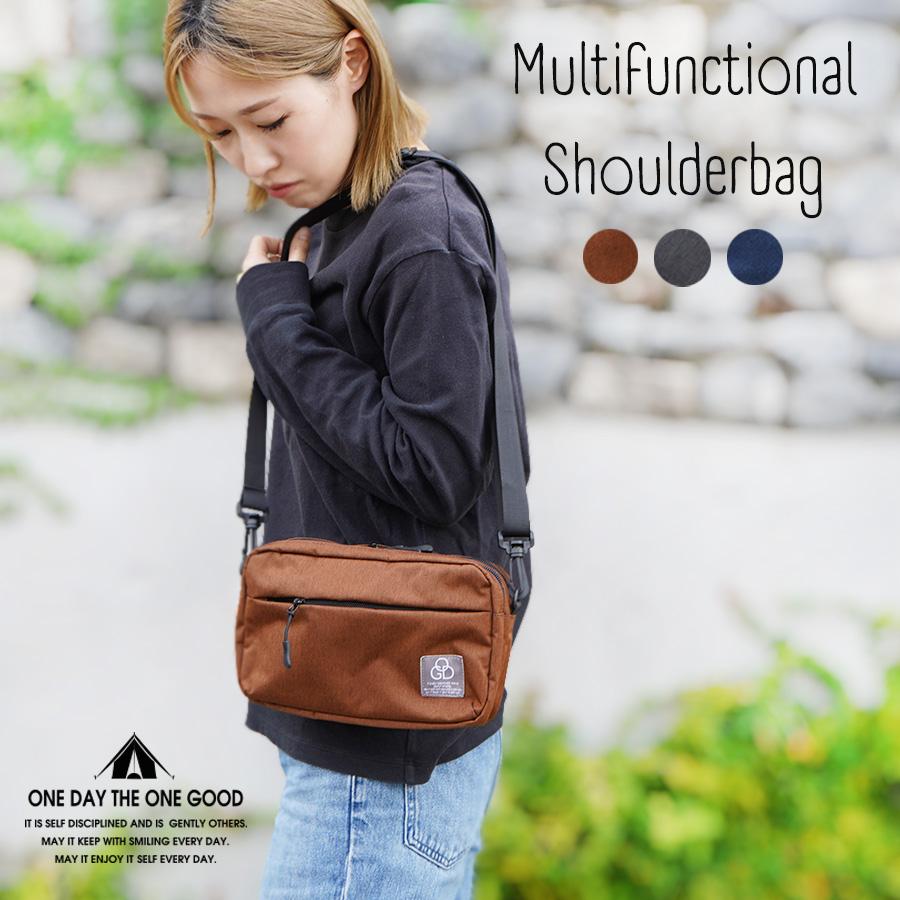 ODOG 隠しジップ 多機能 ショルダーバッグ シンプル 撥水 雨 水 旅行 フェス アウトドア ポーチ ミニサイズ カジュアル ...