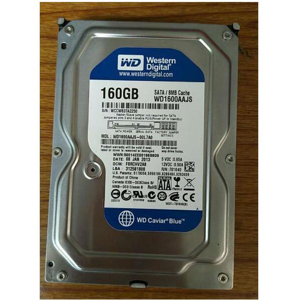 WesternDigital 160G 3.5インチ HDD WD1600AAJS SATA 8MB 7200rpm : b6114 : ボボ ...