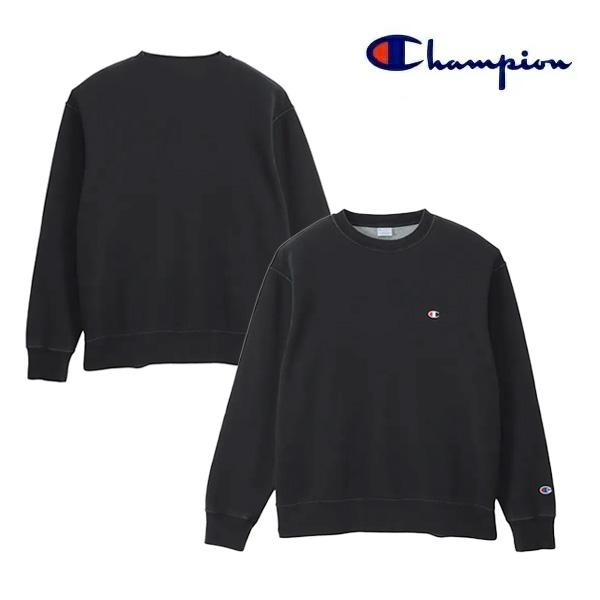 Champion チャンピオン【Champion】C3-B008 クルーネックスウェットシャツ オフブラック スウェット ロゴ 長袖 メンズ レディース トップス トレーナー ウォッシュ加工 ...