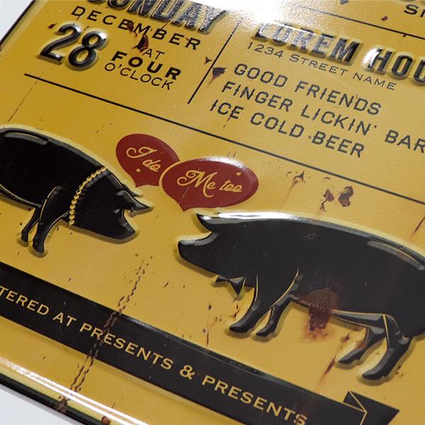 KI JAPAN【ケーアイジャパン】153672 デザインボードメタル L バーベキュー BBQ ブリキプレート アンティーク 看板 レトロ ...