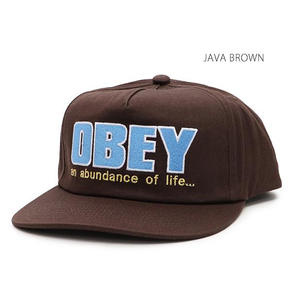 OBEY オベイ【OBEY】Abundance 5 Panel Snapback キャップ 帽子 CAP メンズ レディース BROWN ...