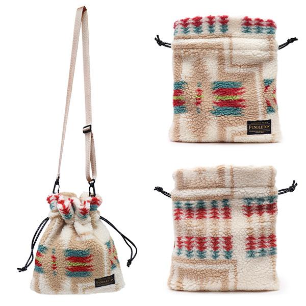 PENDLETON ペンドルトン【PENDLETON】BOA DRAW BAG バッグ ドローバッグ ネイティブ柄 チマヨ柄 ボア もこもこ 巾着バッグ ショルダーバッグ【ネコポス発送無料 ...
