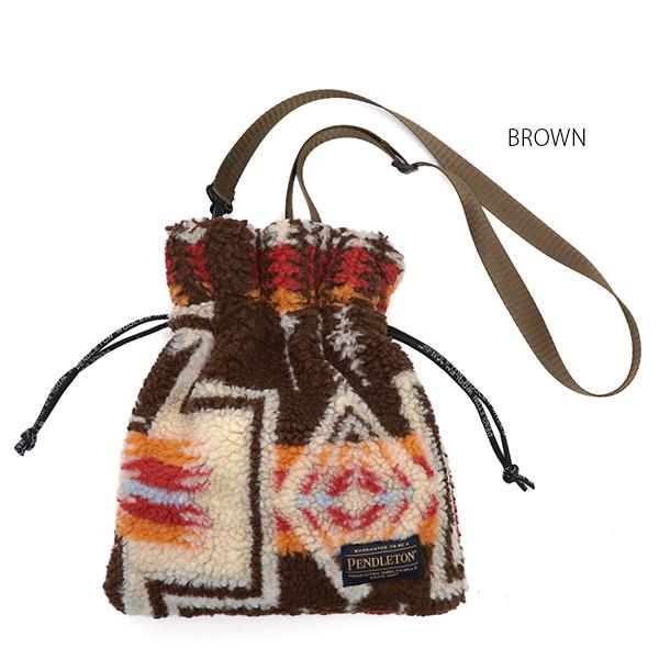 PENDLETON ペンドルトン【PENDLETON】BOA DRAW BAG バッグ ドローバッグ ネイティブ柄 チマヨ柄 ボア もこもこ 巾着バッグ ショルダーバッグ【ネコポス発送無料 ...