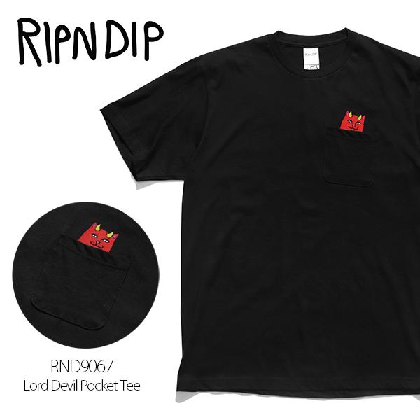 RIPNDIP リップンディップ【RIPNDIP】RND9067 Lord Devil Pocket Tee Tシャツ 半袖 ロゴ ブラック ロードナーマル ネコ ユニセックス【ネコポス発送 ...
