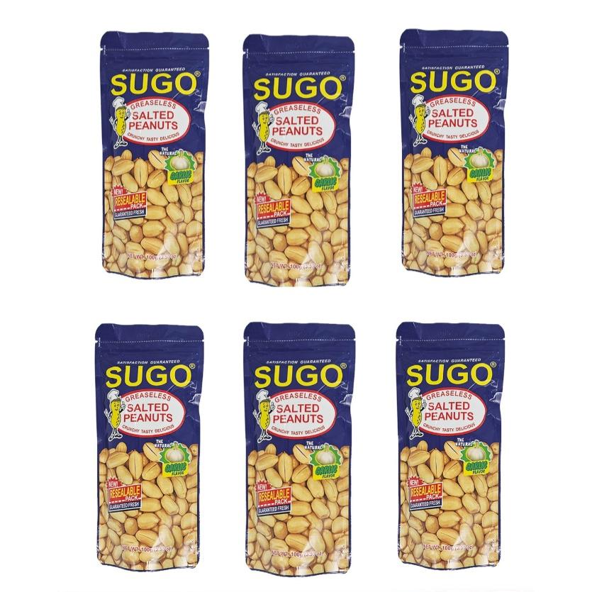 SUGO SALTED PEANUTS W/GARLIC100g x6pack - スゴー ピーナッツ ガーリック塩味 6個セット mani ...