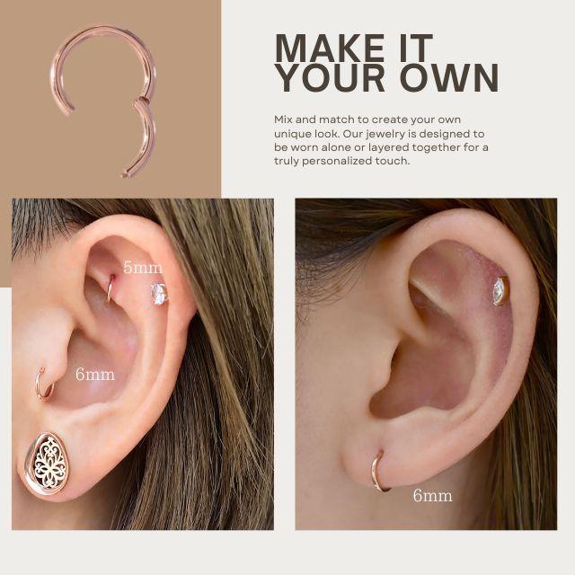 K18 18g 18金 ピンクゴールド 内径6mm 18K 金属アレルギー対応 セグメントリングピアス クリッカー リングピアス ロブ へリックス 軟骨ピアス : 1000e912 ...
