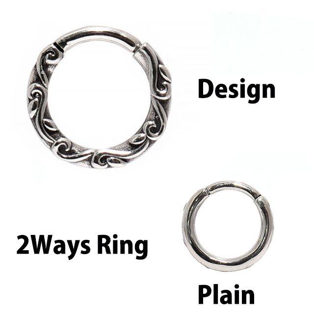 リングピアス 16G 2WAY フィリグリー クリッカー ワンタッチリング 金属アレルギー対応 軟骨ピアス ワンタッチピアス つけっぱなし ステンレスピアス : BodyWell - 通販 ...
