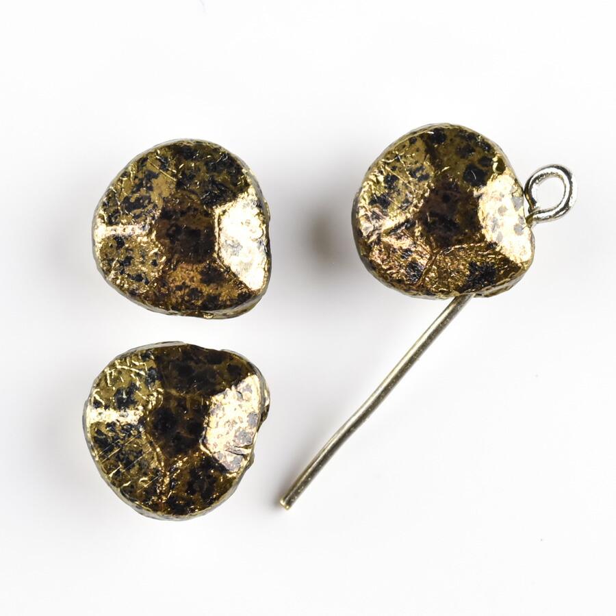 まとめ買い割引 40個 ブリオレット ドロップ メタリックブロンズ 茶系 ブラウン 約11mm×9mm ハンドメイド 手芸 材料 チェコガラス ビーズ パーツ : BEADER - 通販 ...