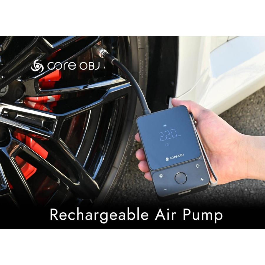 CodeTech CAM core OBJ リチャージブル エアポンプ 自動車 バイク 自転車等 電動 コードレス USB充電式 小型パワフル 自動停止機能 LEDライト付き : bond ...