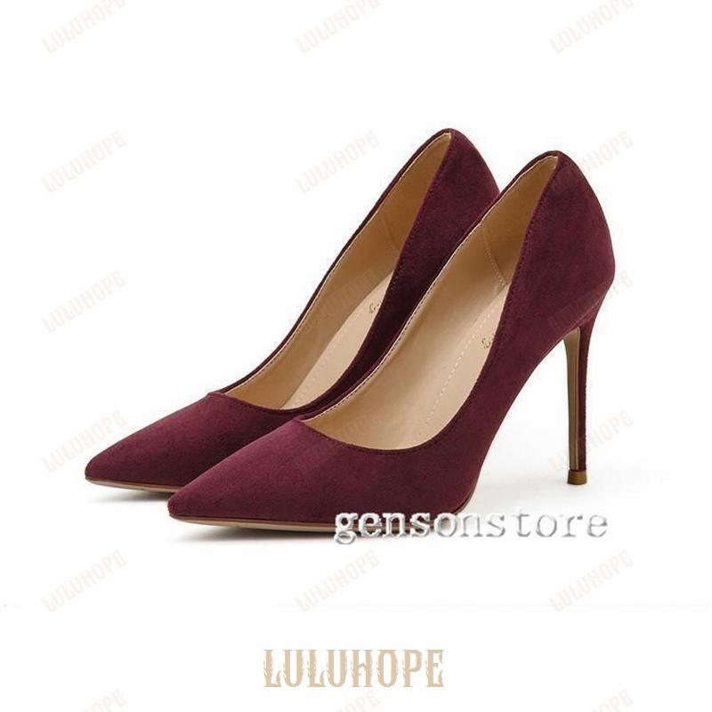 6cm/8cm/10cm ヒール ポインテッドトゥ 美脚パンプス スエード ピンヒール レディース ハイヒール 結婚式 二次会 パーティ 披露宴 オフィスOL :lulu-7wy608:ビー ...