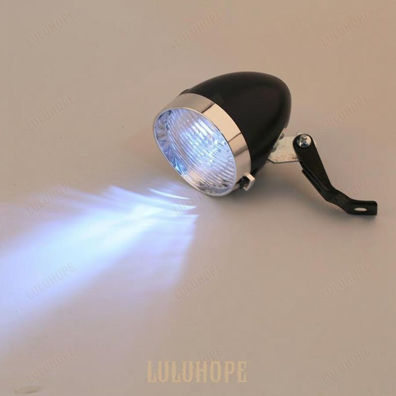 自転車用ライト ヘッドライト フロントライト LEDライト 電池式 後付け 自転車アクセサリー 夜間運転 レトロ クラシック 砲弾型 おしゃれ ...