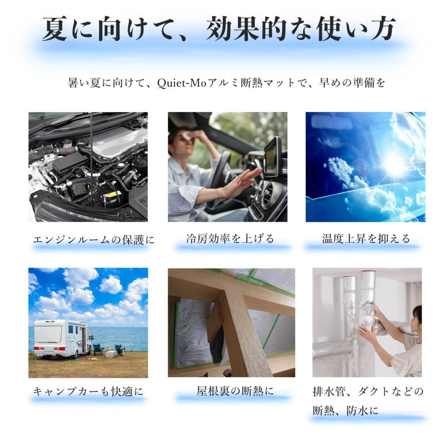 Quiet-Mo 断熱材 車 車用断熱材 断熱シート 断熱マット 100cmx2m (厚さ6.5mm 1枚) アルミ 吸音 : YYT - 通販 - Yahoo!ショッピング
