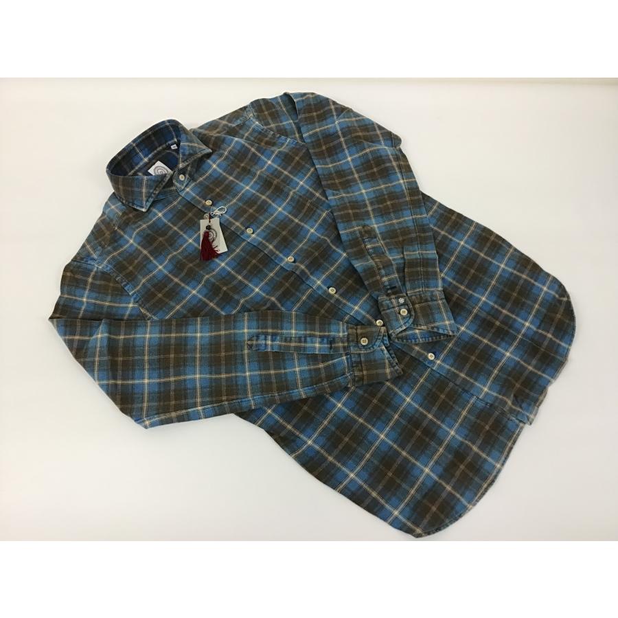 BOLZONELLA サンプル BOLZONELLA RHARLEY HER2 ブルー×ブラウン コットンソフトフランネルシャツ : ボンマティエール Yahoo!ショップ - 通販 ...