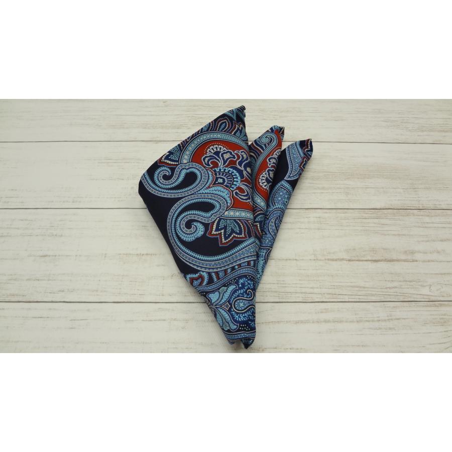 Maria Santangelo 50%OFF マリアサンタンジェロ（MariaSantangelo)ポケットチーフ ネイビーペイズリー ...