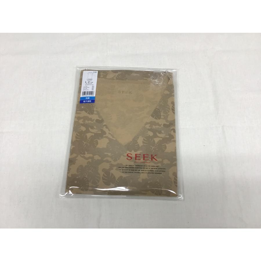 SEEK（GUNZE） お買得品 接触冷感 SEEK スキンベージュ柄 VネックTシャツ Lサイズ : ボンマティエール Yahoo!ショップ - 通販 - Yahoo!ショッピング