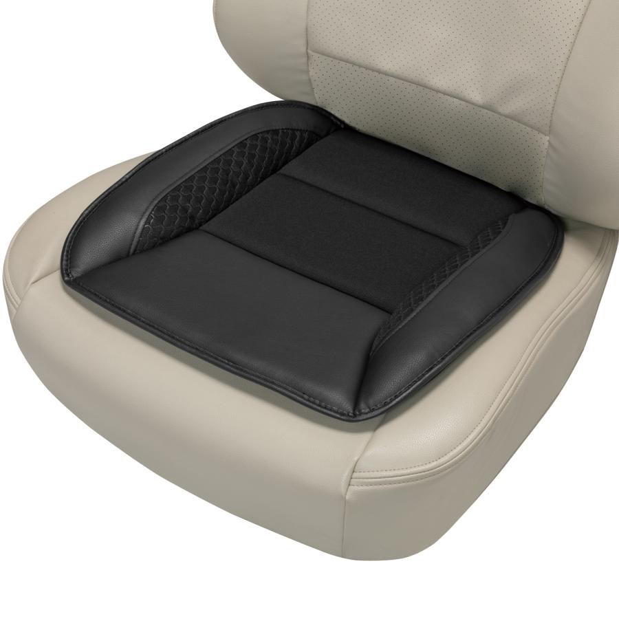 BONFORM クッション シート シングル サイドサポートレザー ニット コンビ 立体 ストッパー付 約45x45cm 黒 1枚 5204-43BK : BONSAN - 通販 ...