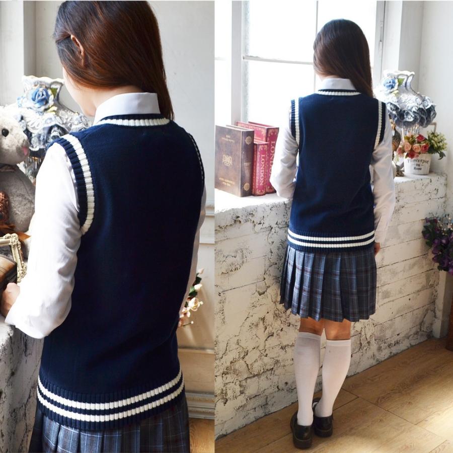 スクールベスト 正統派 制服 女子高生 通学 学生 中学 Vネック 配色 JK0088 :JK0088:BOOBOO COLLECTION ...