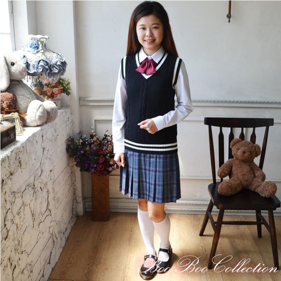 スクールベスト 正統派 制服 女子高生 通学 学生 中学 Vネック 配色 JK0088 :JK0088:BOOBOO COLLECTION ...