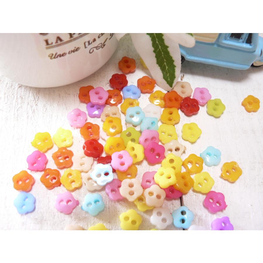 ボタン お花 フラワー シンプル カラフル 手芸 100個 #1502 : ブーブーハウス Yahoo!店 - 通販 - Yahoo!ショッピング