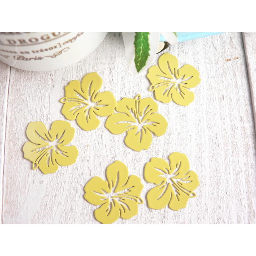 チャーム ハイビスカス お花 6個入 黄色 手芸 パーツ ハンドメイド 材料 #2771 : ブーブーハウス Yahoo!店 - 通販 - Yahoo!ショッピング