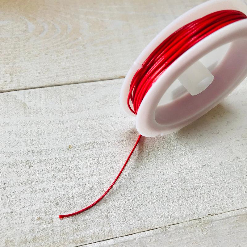 編組ポリエステルワックスコード レッド 0.8mm×9m ＃co-p19 : ブーブーハウス Yahoo!店 - 通販 - Yahoo!ショッピング