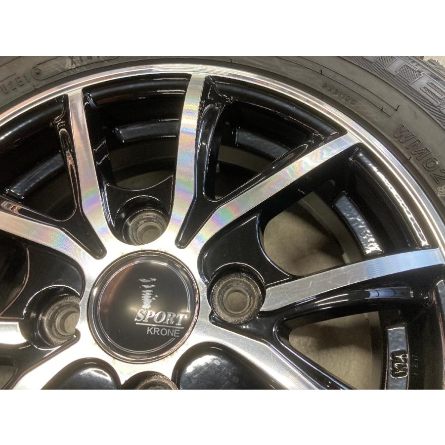 4824 スタッドレス バリ山 WINTERMAXX 145/80R13 SPORT KRONE 13インチ 4.00B +43 4穴 100 アルミホイール ワゴンR タント ムーヴ N ...