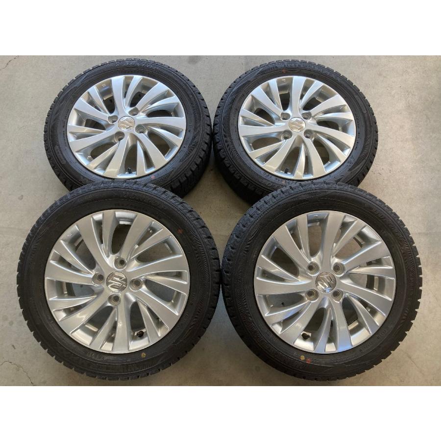5698 2022年製 スタッドレス MW02 155/65R14 美品 スズキ スペーシア MK42S MK53S 純正 ワゴンR 等 14インチ 4.5J 4H 100 アルミホイール ...
