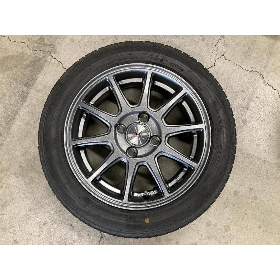 6567 良品 2020年製 ダンロップ ルマン5 155/65R14 LOXARNY ワゴンR タント ムーヴ N-BOX 等 14インチ 5.5J +42 4穴 100 アルミホイール ...