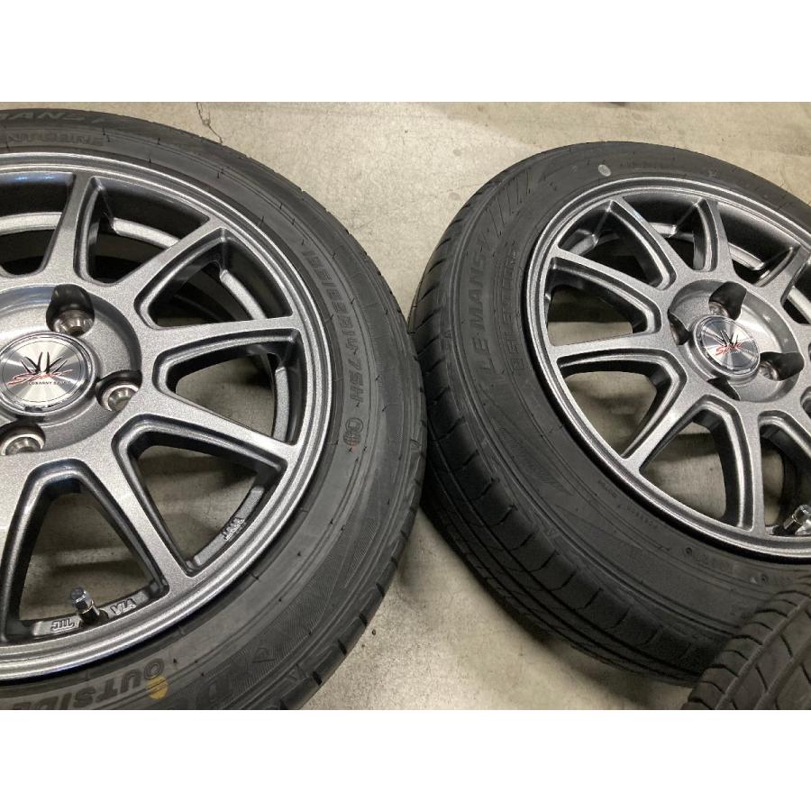6567 良品 2020年製 ダンロップ ルマン5 155/65R14 LOXARNY ワゴンR タント ムーヴ N-BOX 等 14インチ 5.5J +42 4穴 100 アルミホイール ...