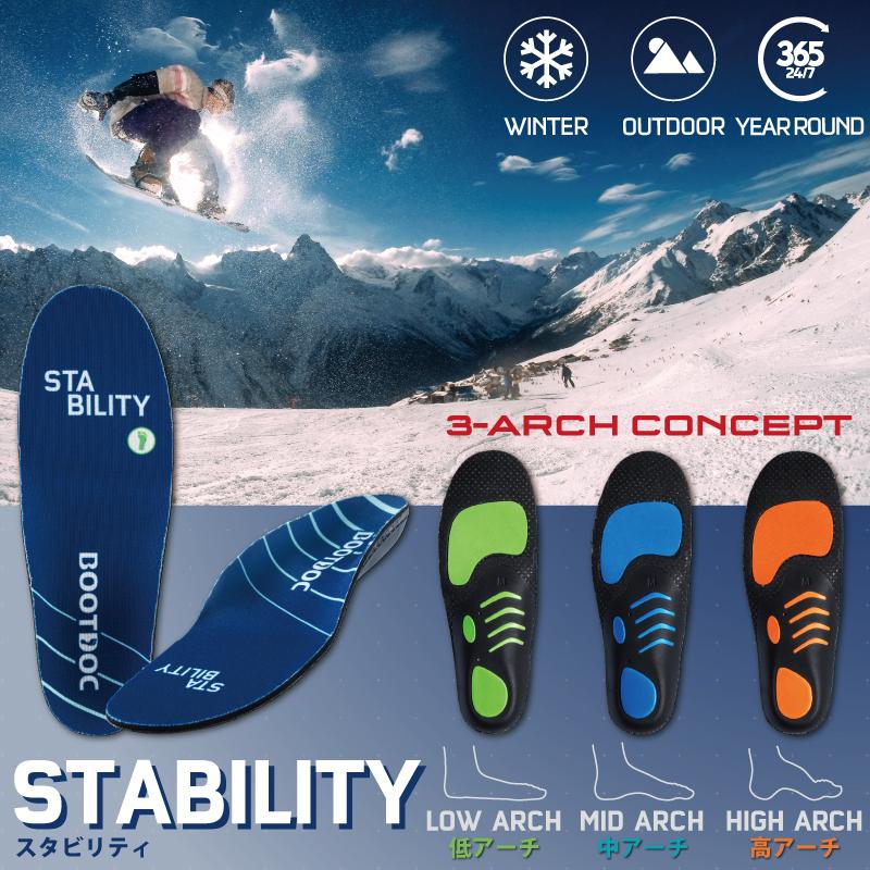 高アーチインソール STABILITY スタビリティ スキー スノボー アウトドアの夏山から冬山まで長時間履いてても疲れない BOOTDOC ブーツドック : BOOTDOC JAPAN ...