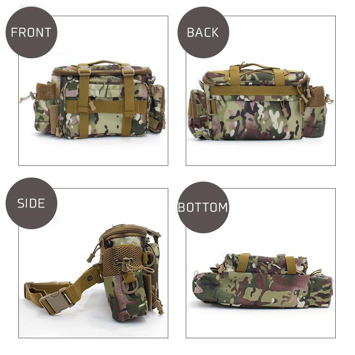 フィッシングバック 釣り バッグ 3way 防水 大容量 多機能 ショルダーバッグ ウエストバッグ ランガンバッグ タックルバッグ エギングバッグ ロッドホルダー : Bospelino 革 ...