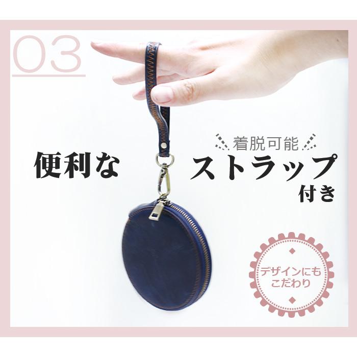 コインケース 小銭入れ 丸型 財布 本革 9色 | ストラップ付き 本皮 牛革 牛皮 革 レザー オールドレザー コンパクト 小さい ミニ財布 薄型 薄い ゴルフ かわいい :le027 ...