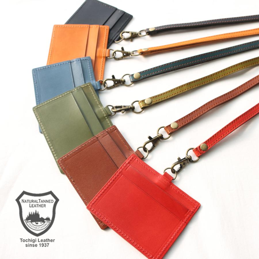 栃木レザー IDカードホルダー ネームホルダー 本革 ストラップ 横型 窓付き | メンズ レディース 定期入れ ic 社員証 ケース パス おしゃれ : Bospelino 革小物・ギフト ...