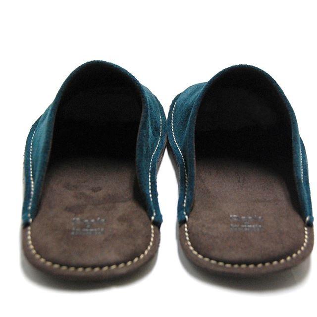 リーラ ヤマトトコロタニ ベロアレザー ルームシューズ 高級 スリッパ 来客用 Reela メンズ レディース 日本製 本革 ネイビー ...