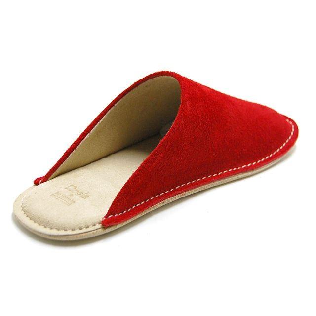 リーラ ヤマトトコロタニ ベロアレザー ルームシューズ 高級 スリッパ 来客用 Reela メンズ レディース 日本製 本革 レッド ...
