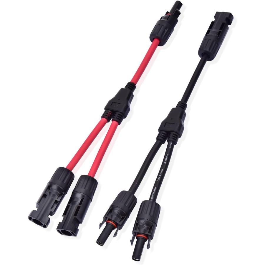 [BOEN] Y型並列MC4コネクター MMF + FFM ブランチ ソーラーパネル 接続ケーブル用 10AWG 耐候性 UV耐久 IP67防水(オス・メス) 2本セット : BOUENN ...