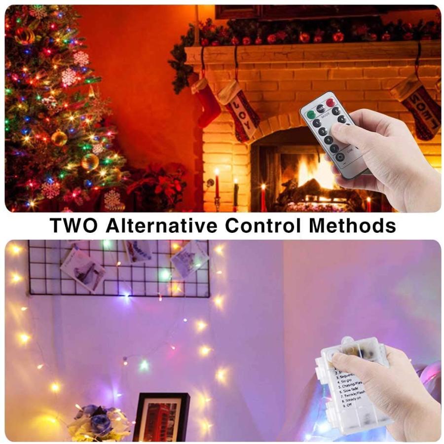 [BOEN]イルミネーションライト クリスマスライト バレンタインデー led 電池式 10メートル 電池式 100電球 リモコン付き ...