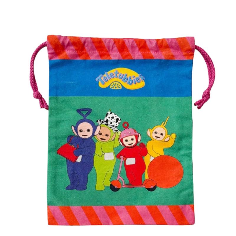 テレタビーズ ロゴ ブルー グリーン 巾着 TB1212 キャラクターグッズ 巾着袋 洗える 大きい 大 大容量 ジムバッグ シューズケース : キャラクターランド ボクサーパンツ バッグ ...