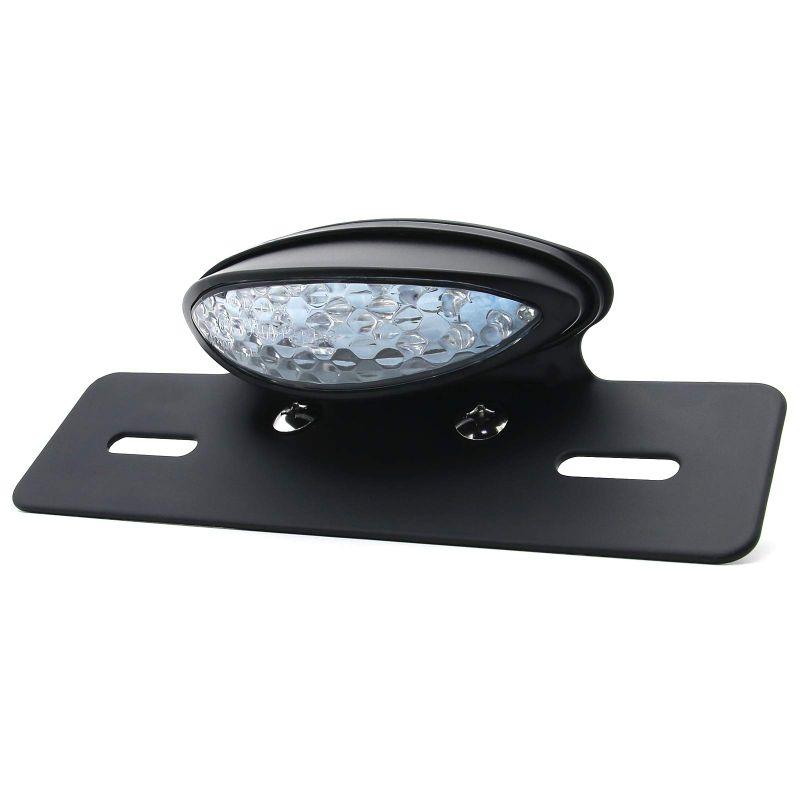 MFC PRO テールランプ キャッツアイ 汎用 LED スリム ナンバーライト ステー カスタム オートバイ ブレーキ クリアレンズ (ク ...