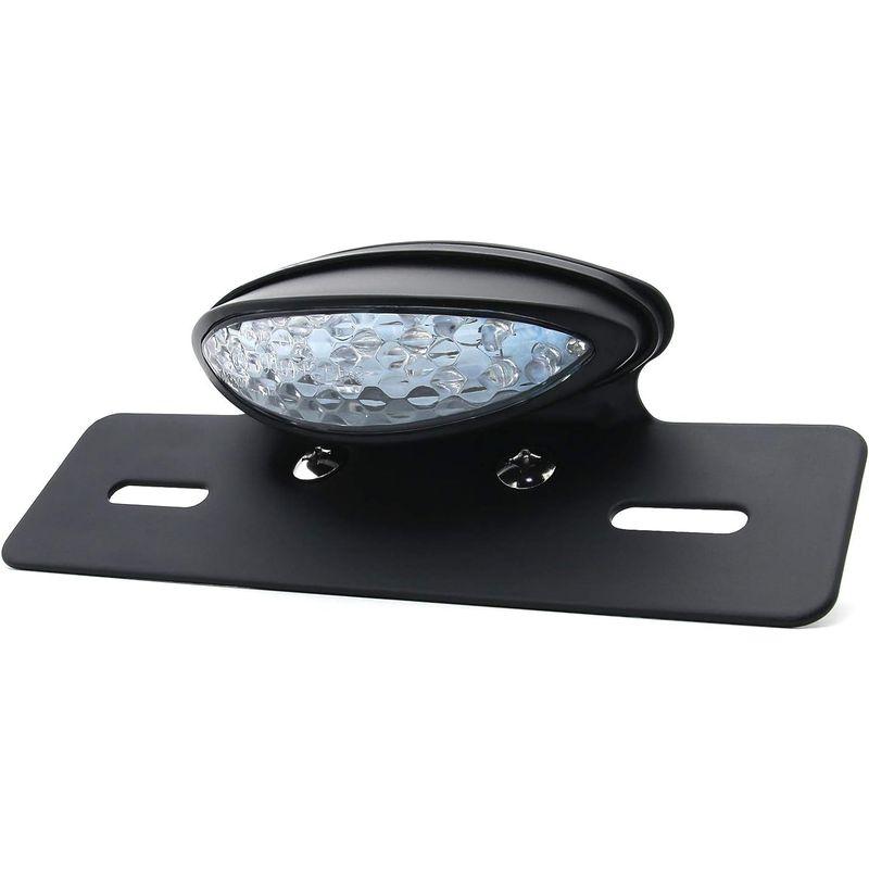 MFC PRO テールランプ キャッツアイ 汎用 LED スリム ナンバーライト ステー カスタム オートバイ ブレーキ クリアレンズ (ク ...