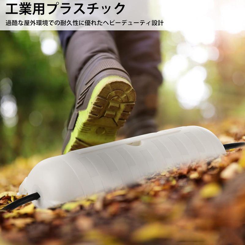 RESTMO 防水 コンセントボックス 耐候性 延長コード 屋外 防雨型 カバー イルミネーション ホリデー照明用 プラグ 保護 大型 白 : 20240220120536-01536 ...